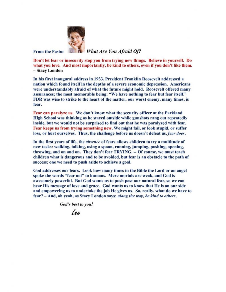 What Are You Afraid Of? - Mount Hermon Baptist Church